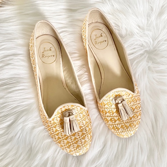 Jack Rogers | Shoes | Euc Jack Rogers Yellow Raffia Smoking Loafers ...